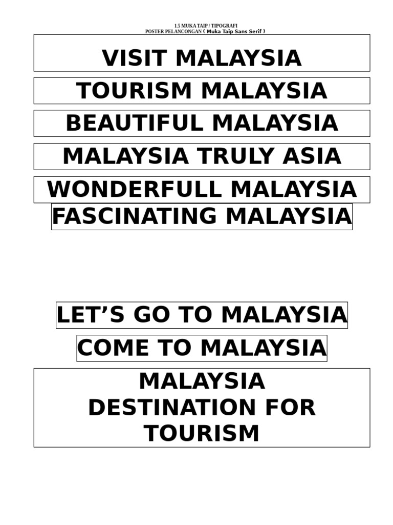 1.5 Muka Taip Poster Pelancongan | PDF