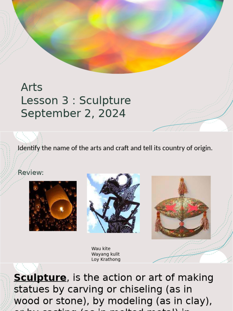 Arts Lesson 3 Sculpture | PDF | Sculpture | Relief
