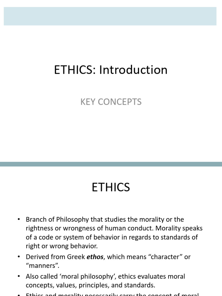 Ethics L2 Key Concepts | PDF