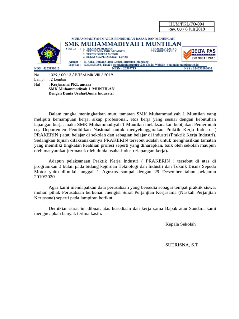 Surat Akad Dekso | PDF