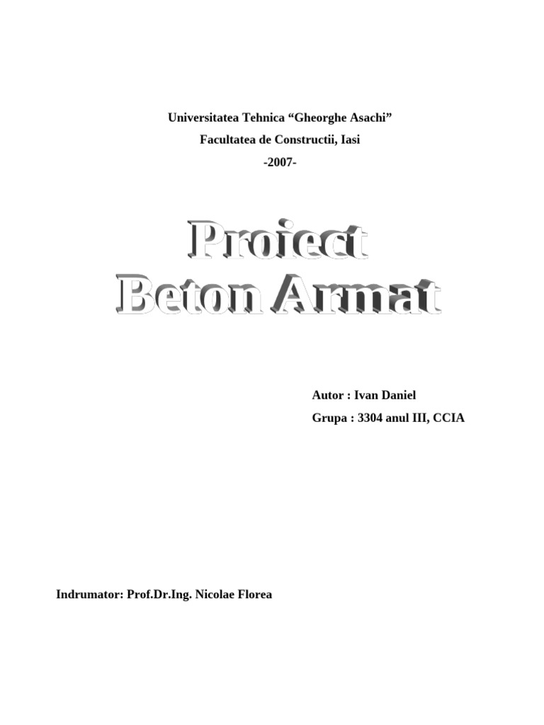 Ivan Daniel Proiect Beton | PDF