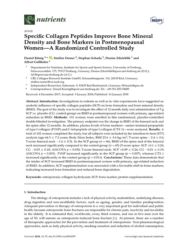 Collagen For Bone Density | PDF