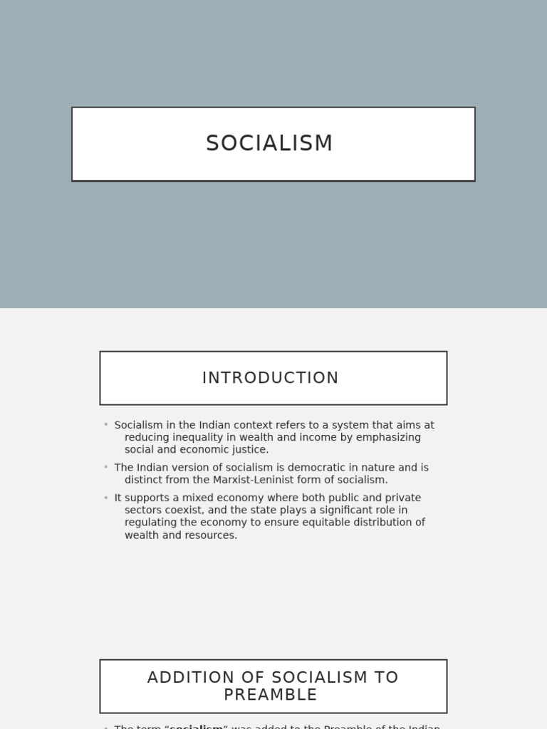 Socialism Presentation | PDF