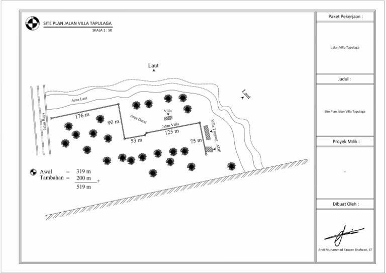 Site Plan Pekerjaan Jalan Villa Tapulaga | PDF
