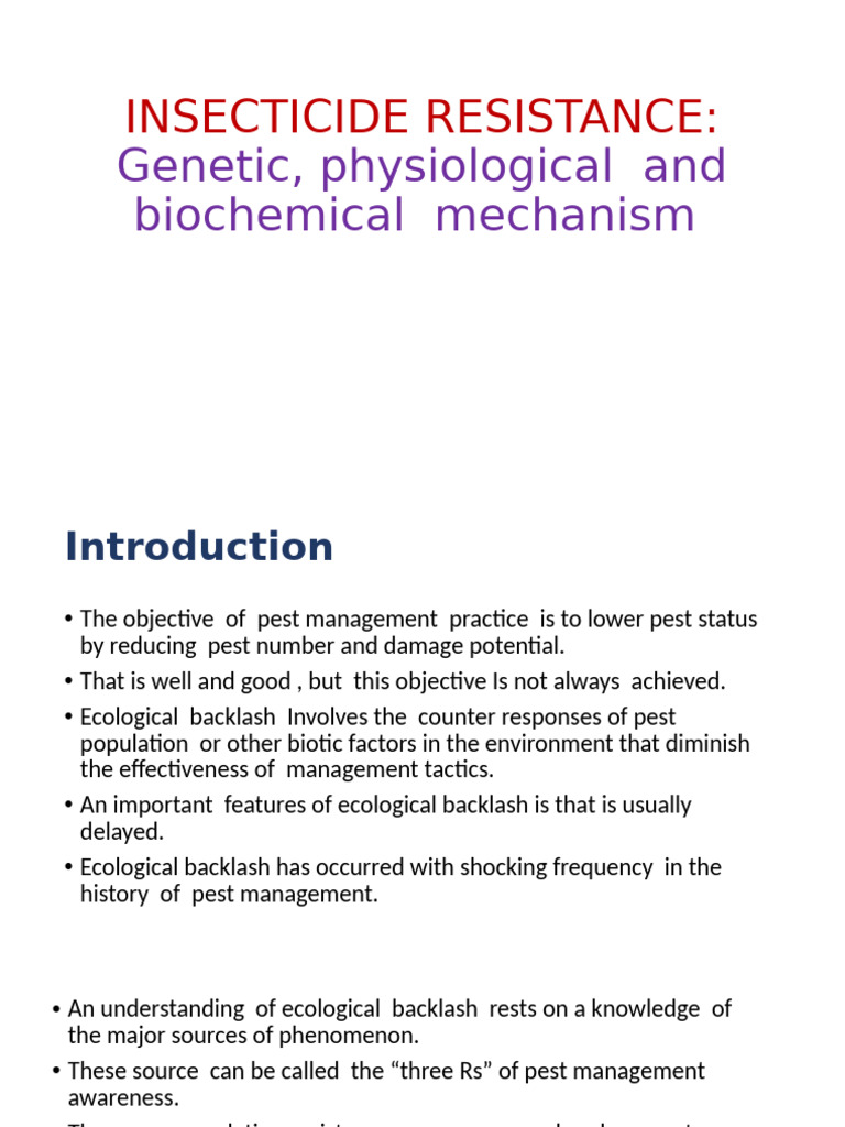 Insecticides Resistance | PDF | Insecticide | Biology