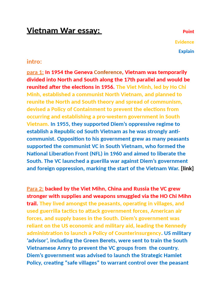 Vietnam War Essay | PDF