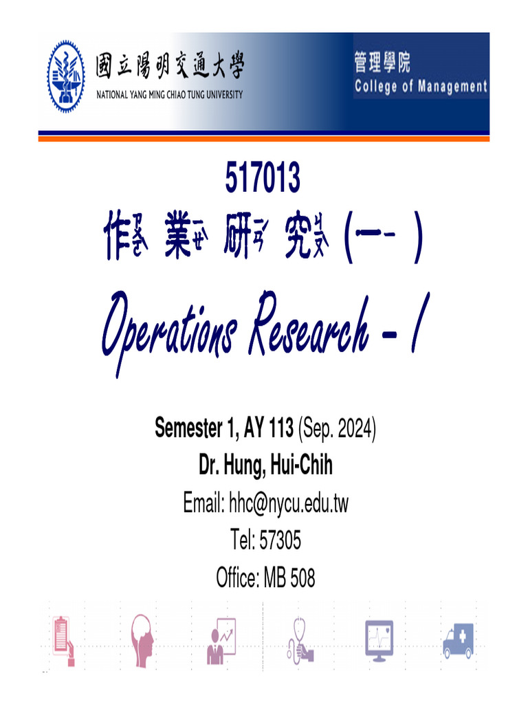 Operations Research Operations Research Operations Research Operations ...