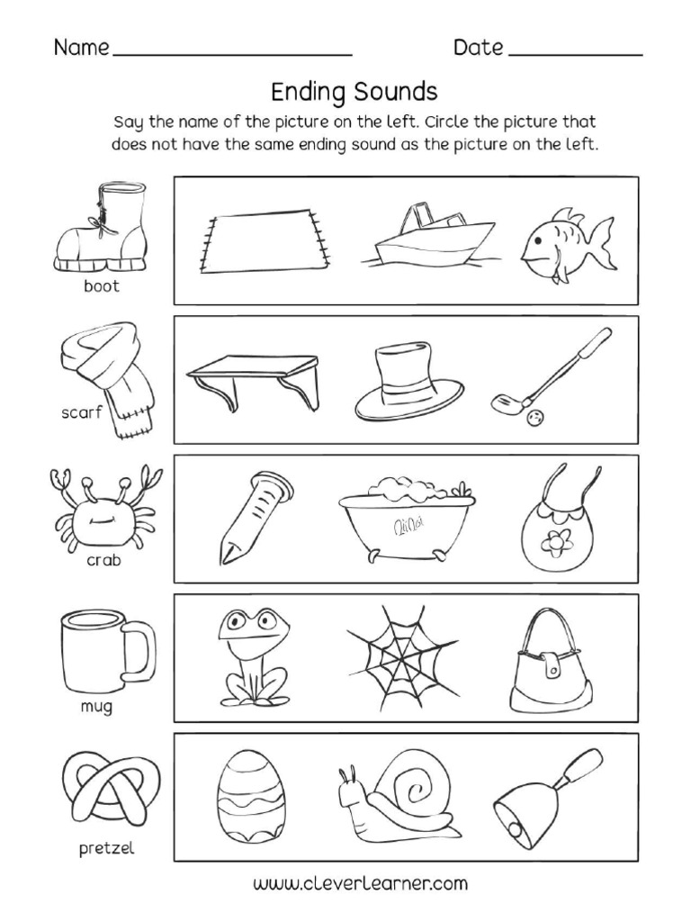 Ending Letter Sounds Worksheets 3r | PDF