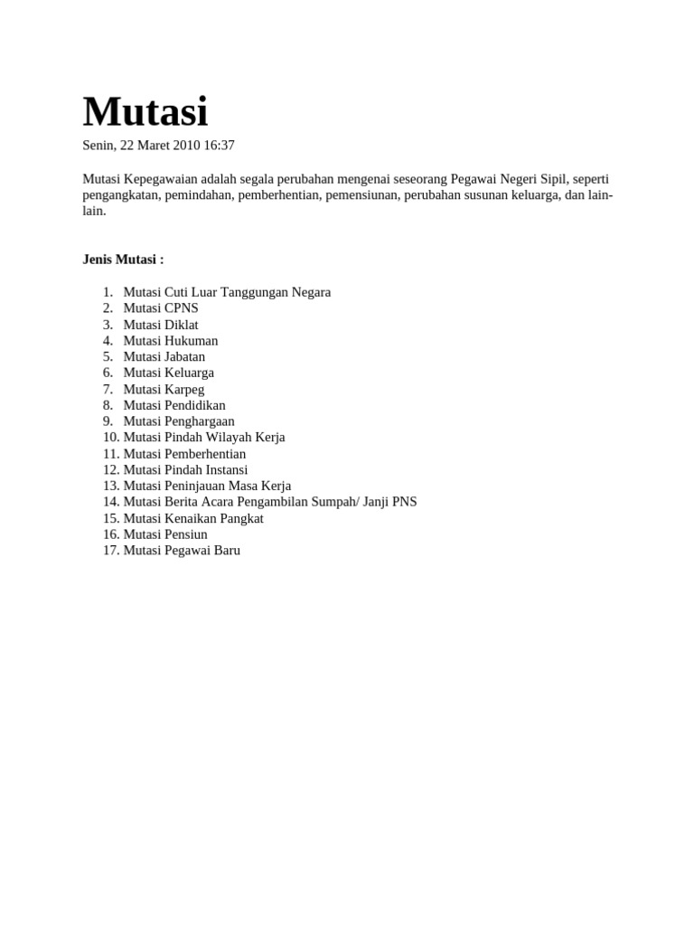 Mutasi | PDF