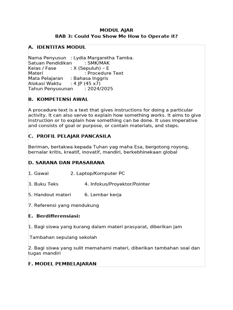 Fase e Chapter 3 (Procedure Text) | PDF | Language Arts & Discipline