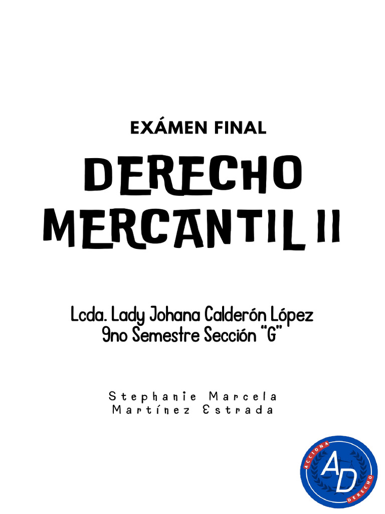 Derecho Mercantil Ii Exámen Final PDF | PDF