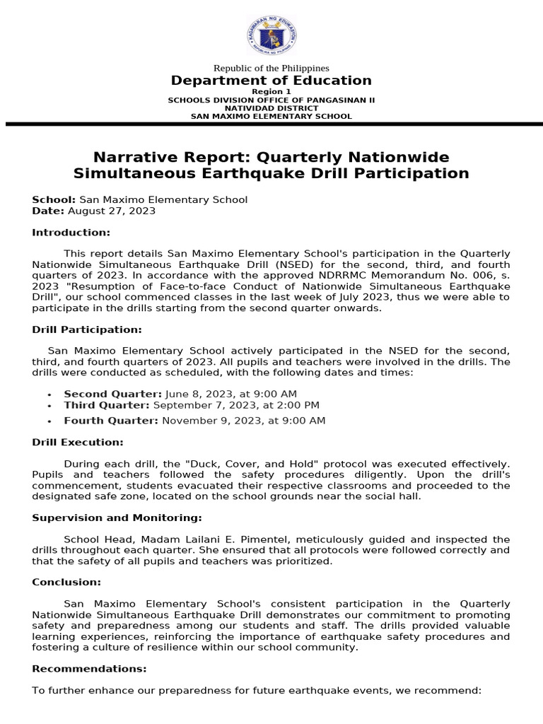NSED - Accomplishment Report-2023 | PDF