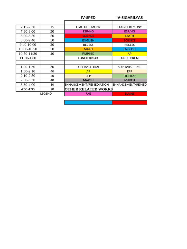 GRADE 4 Class Program 2022 | PDF