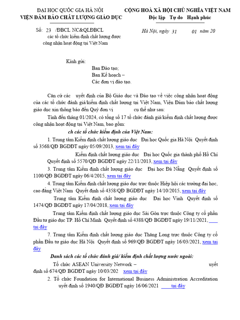 Signed.signed.signed.cv. Các Tổ Chức Kiểm Định Được Phép Công Nhận Hoạt ...