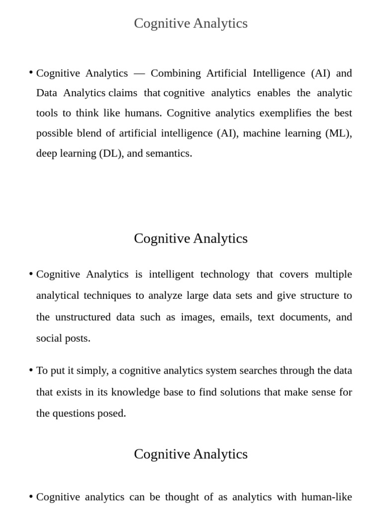 Cognitive Analytics | PDF