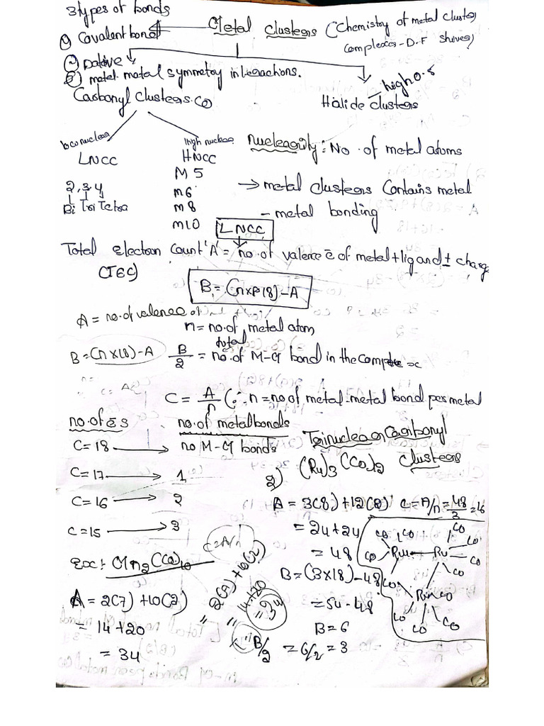 Metal Clusters (Inorganic) | PDF
