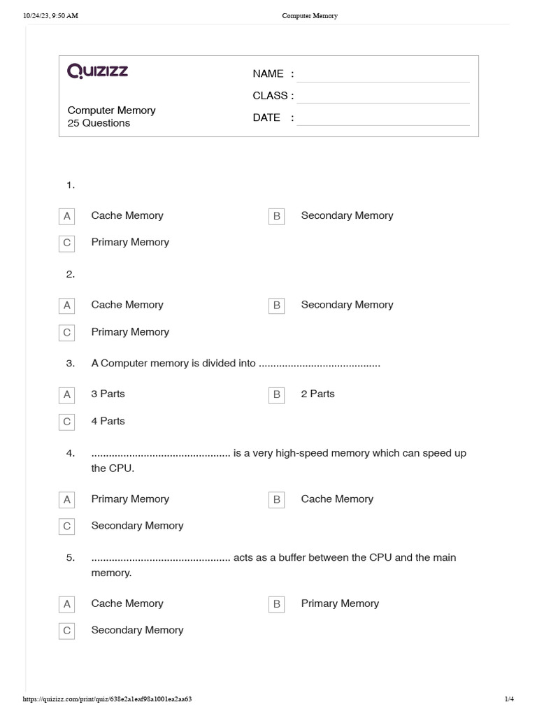 Computer Memory | PDF