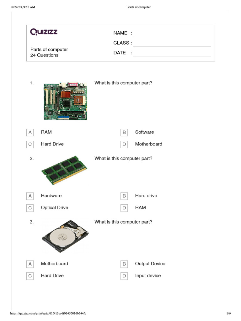 Parts of computer | PDF