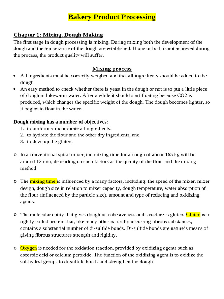 Bakery Dough Mixing Guide Pdf Sourdough Yeast