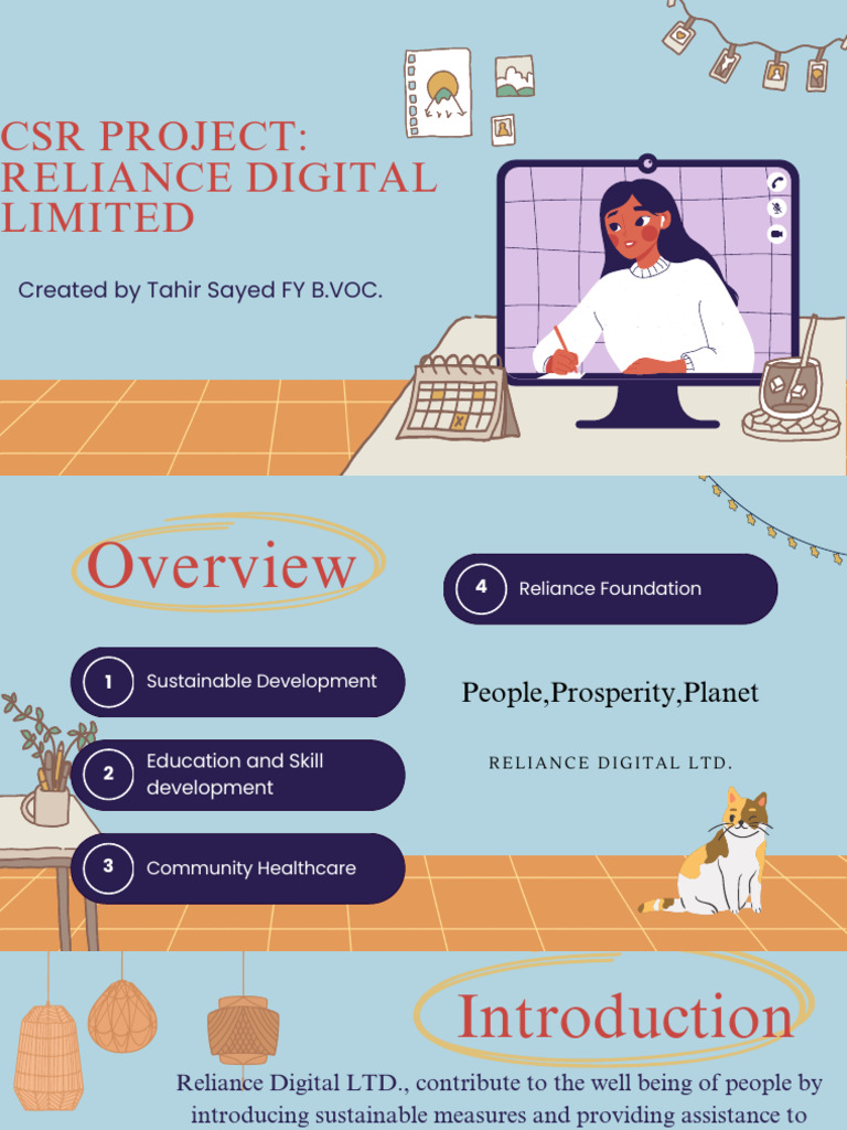 CSR Project On - Reliance Digital Limited | PDF