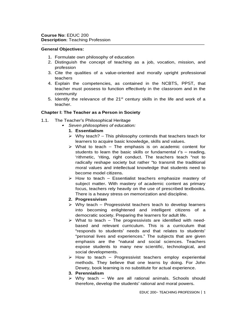 Educ200 1st Module | PDF