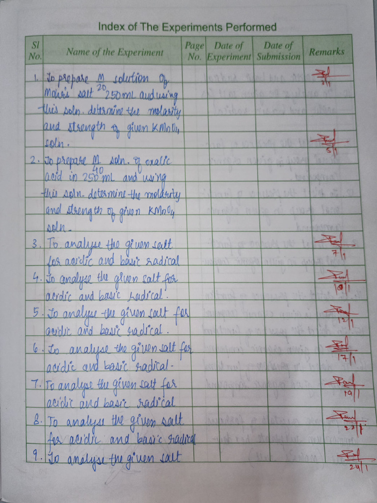 Chemistry Practicle File | PDF