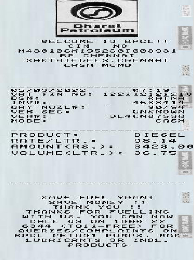 Fuel Bill Receipt-December | PDF