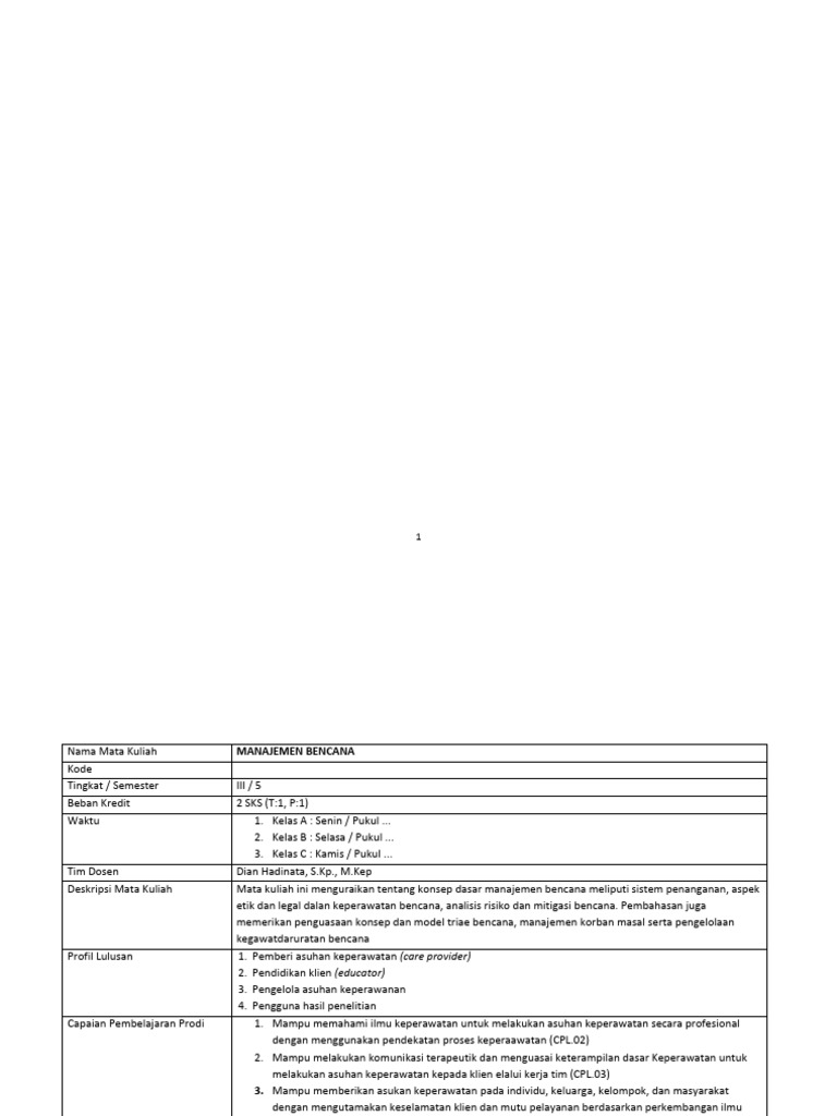 RPS Man Bencana 2024 Pdian | PDF