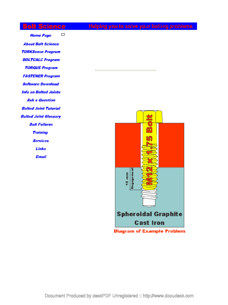 FASTENER - Thread Strength Analysis Program | PDF