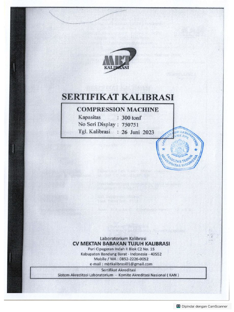Kalibrasi Mesin Test Ui | PDF