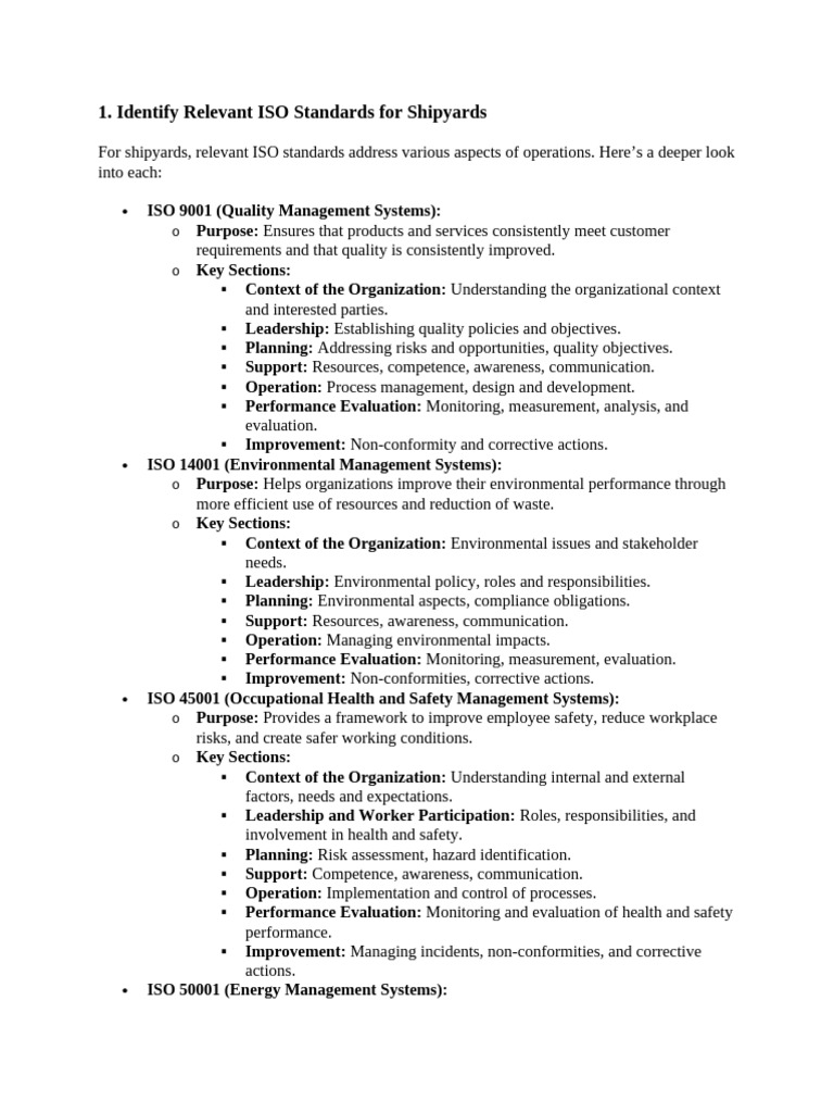Identify Relevant ISO Standards For Shipyards | PDF