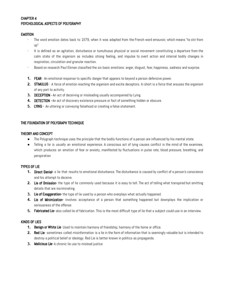 Lie Detection Midterms | PDF