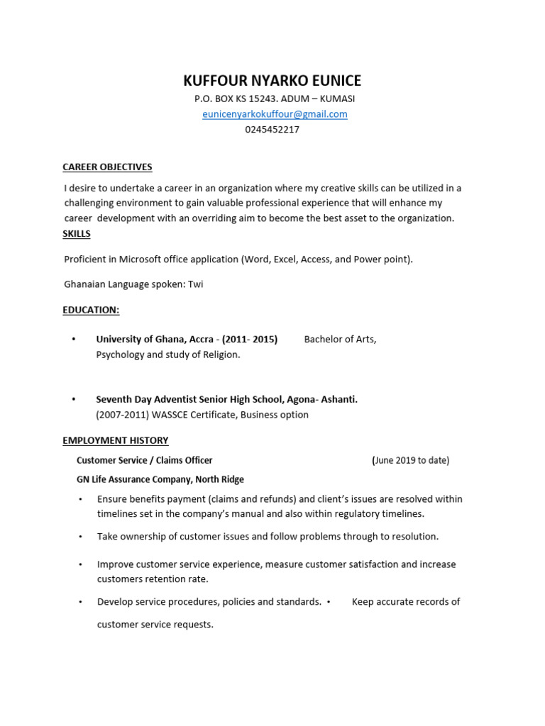Eunice Kuffour CV | PDF