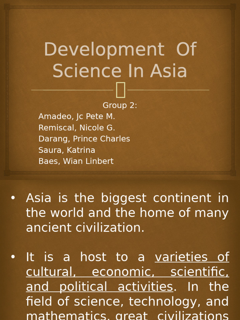Development of Science in Asia | PDF