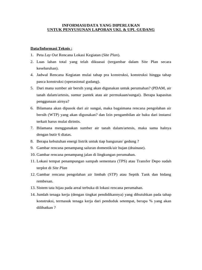 Formulir Isian Gudang | PDF
