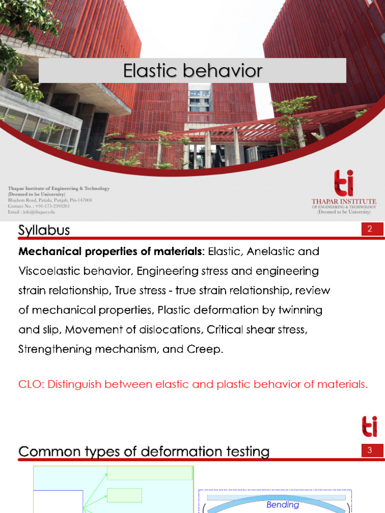 Lecture 28 Elastic Deformation | PDF | Elasticity (Physics) | Deformation (Engineering)