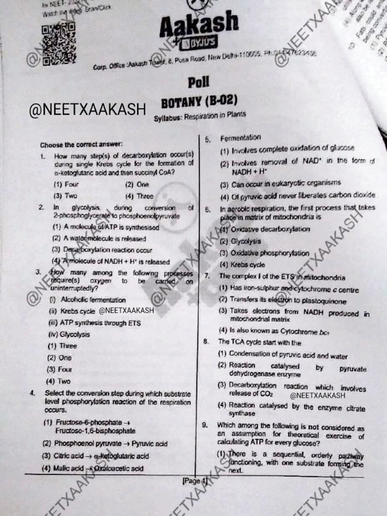 Botany and Physics Poll-2 | PDF