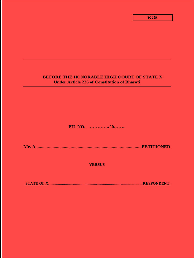 respondent side constitution moot memorial | PDF