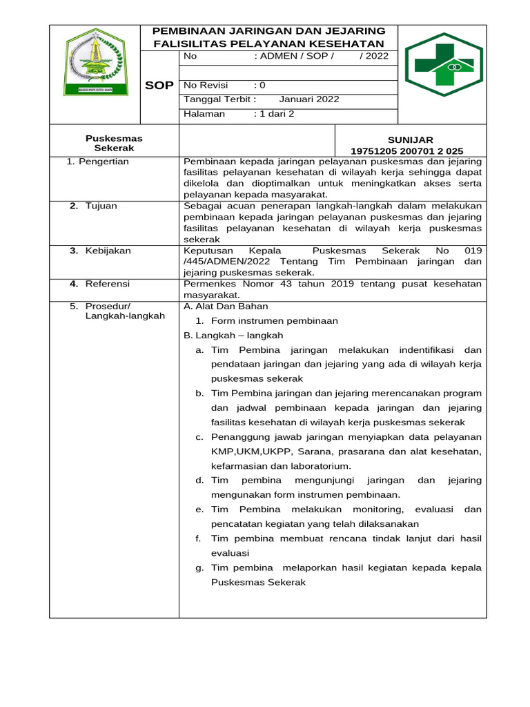 Form Sop Terbaru | PDF