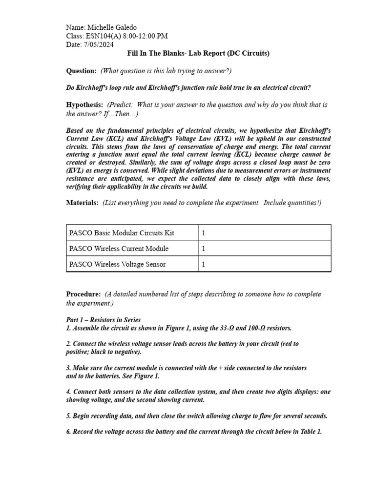 Michelle GALEDO - Lab Report Template-2 | PDF