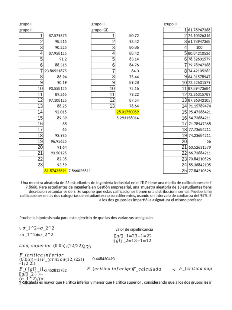 Pruebas F y Anova (Autoguardado) | PDF | Análisis de variación ...