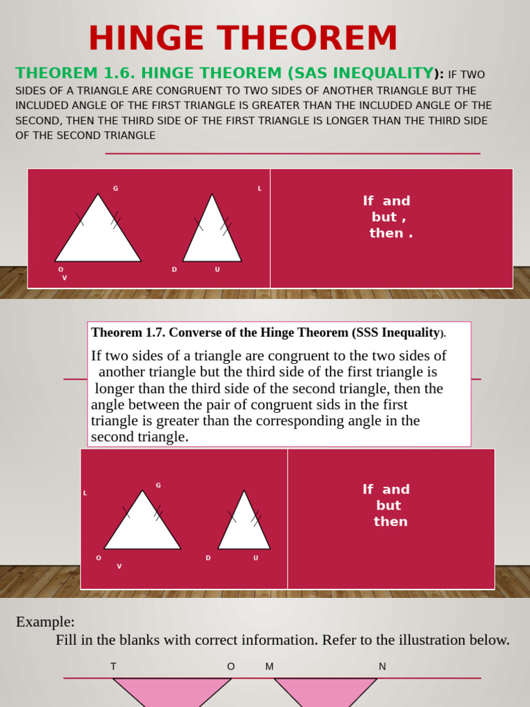 Hinge Theorem | PDF | Triangle | Classical Geometry