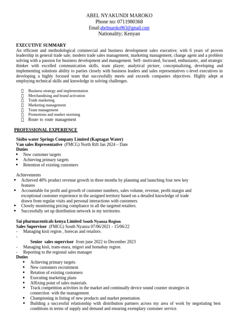 Abel CV Update 2024 | PDF