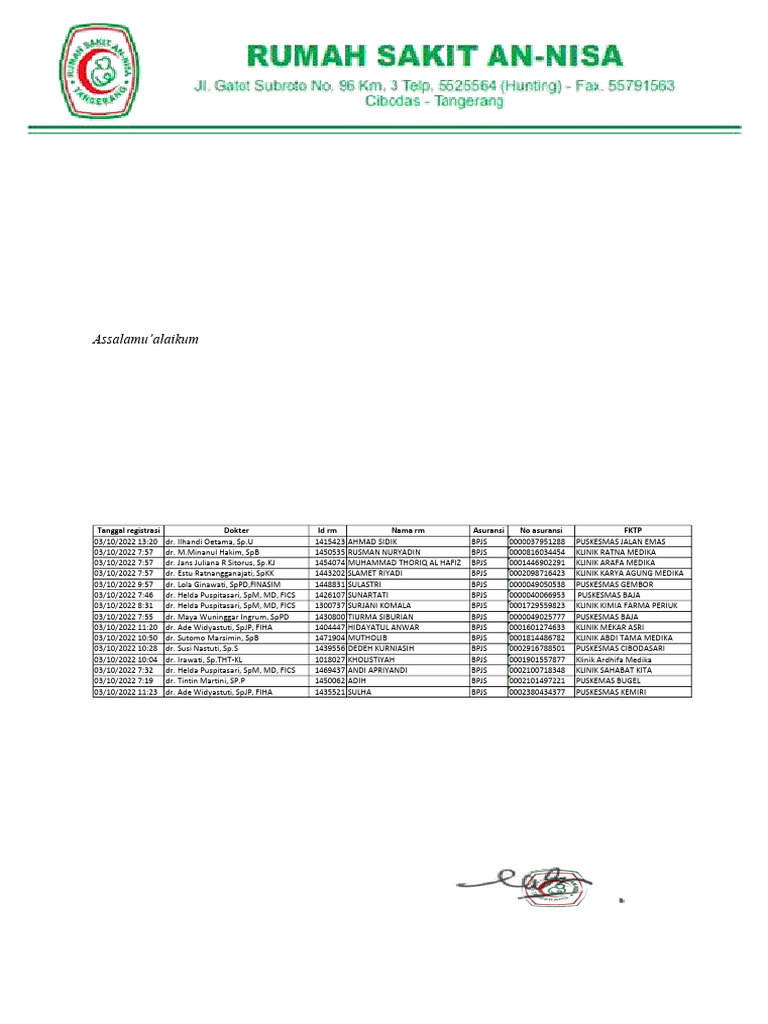 Surat Pengajuan Approvel SEP Gamas Vklaim 1 | PDF
