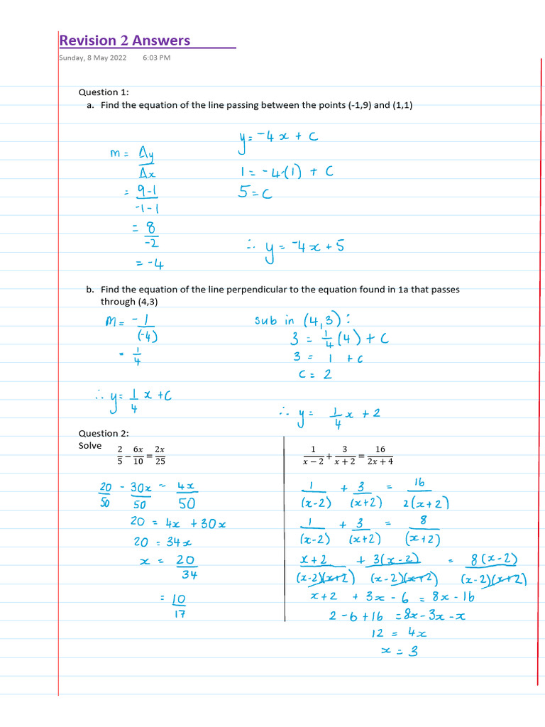Revision 2 Answers | PDF