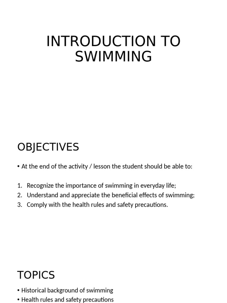 BASIC SWIMMING SLIDE | PDF