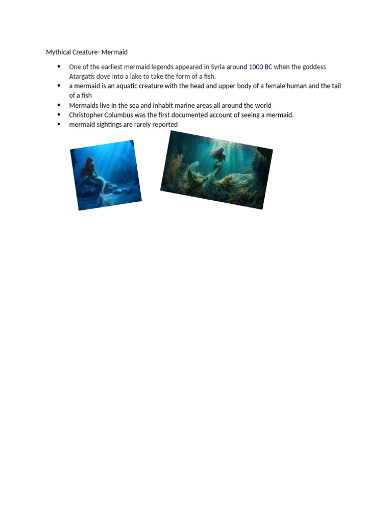 Mythical Creature - Mermaid | PDF