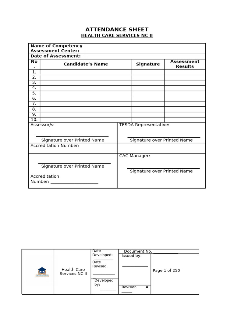 Attendance Sheet | PDF