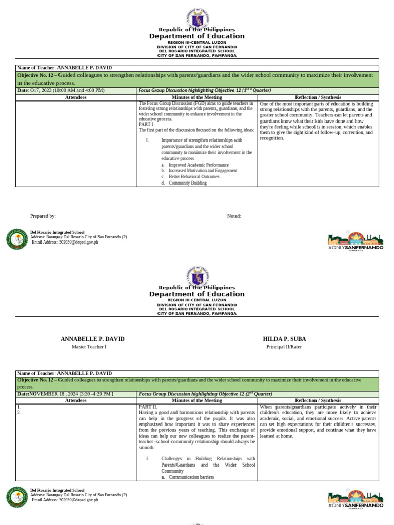 Obj 12 LAC Sessions 1st To 4th | PDF