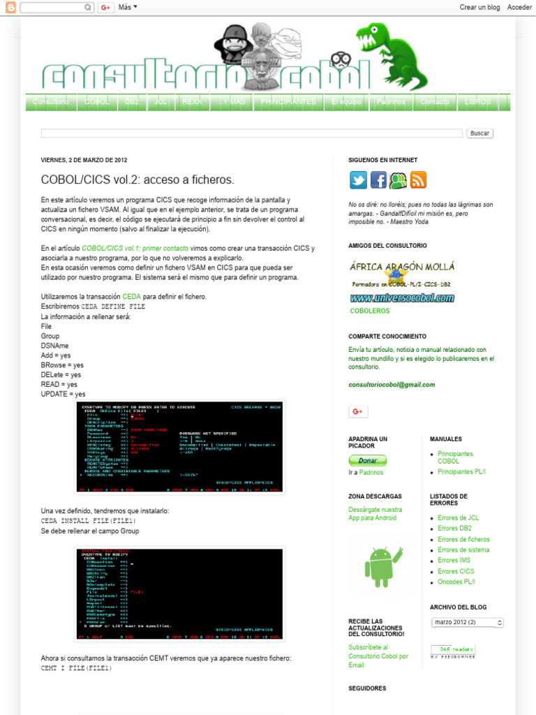 Acceso a ficheros en COBOL/CICS | PDF | Archivo de computadora | Software
